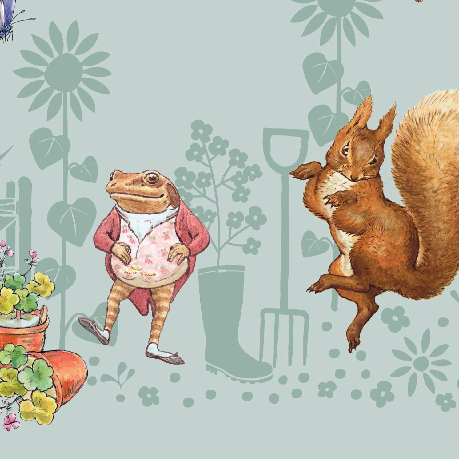 Peter Rabbit and Friends Double Border by Beatrix Potter | Blue – May ...
