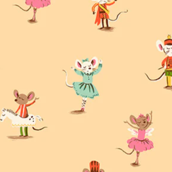 Nutcracker Mice by Heather Ross | Peach – May The One-Fourth Be With You